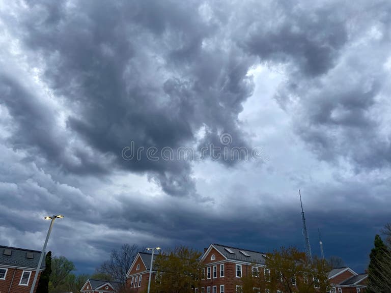 Blue Thunderstorm in Late March Stock Photo - Image of thunderstorm ...