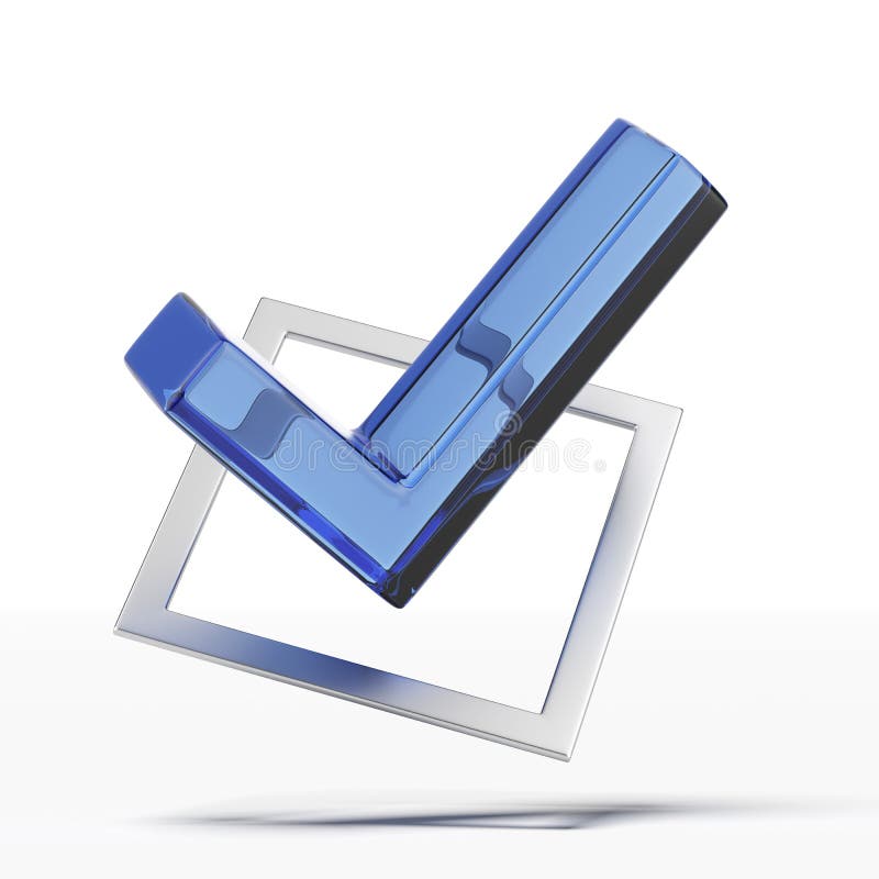 Blue Tick Icon Vector Symbol, Checkmark Isolated on White Background ...