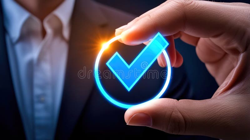 A blue tick in his hands stock illustration. Illustration of tick ...