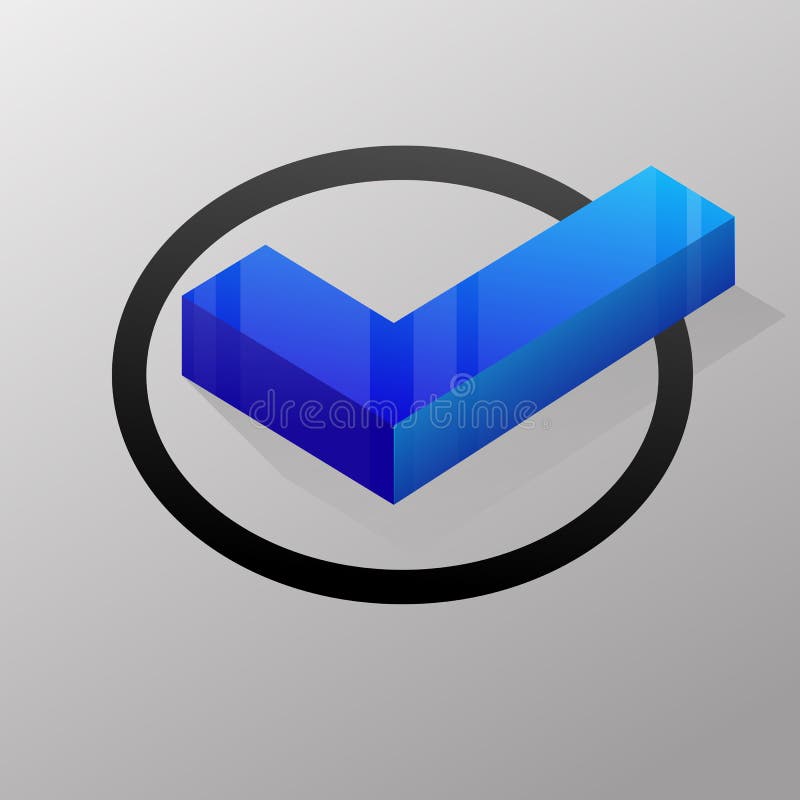 Blue tick icon. stock illustration. Illustration of checkmark - 157705727