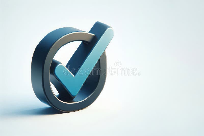 A Blue Tick on a Light Background. Space for Text. Stock Illustration ...
