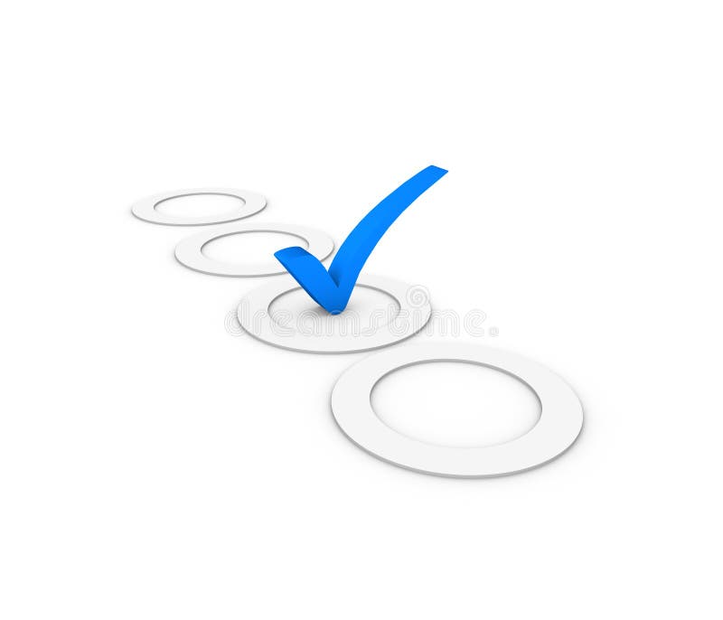 Blue Tick in a Check Box List Stock Illustration - Illustration of ...