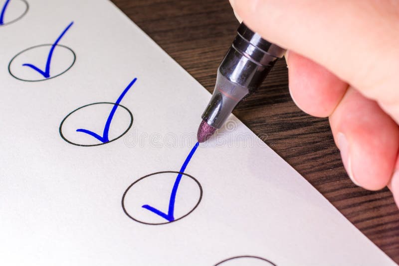 Check Off Already Completed Tasks on a Task List Stock Illustration ...