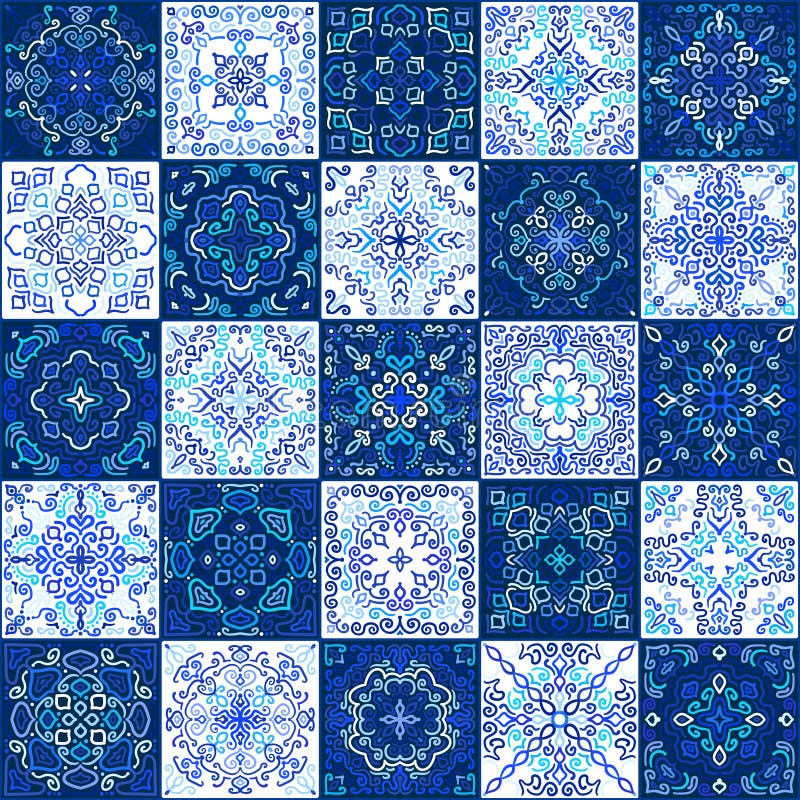 Intricate tile patterns stock illustration. Illustration of ...