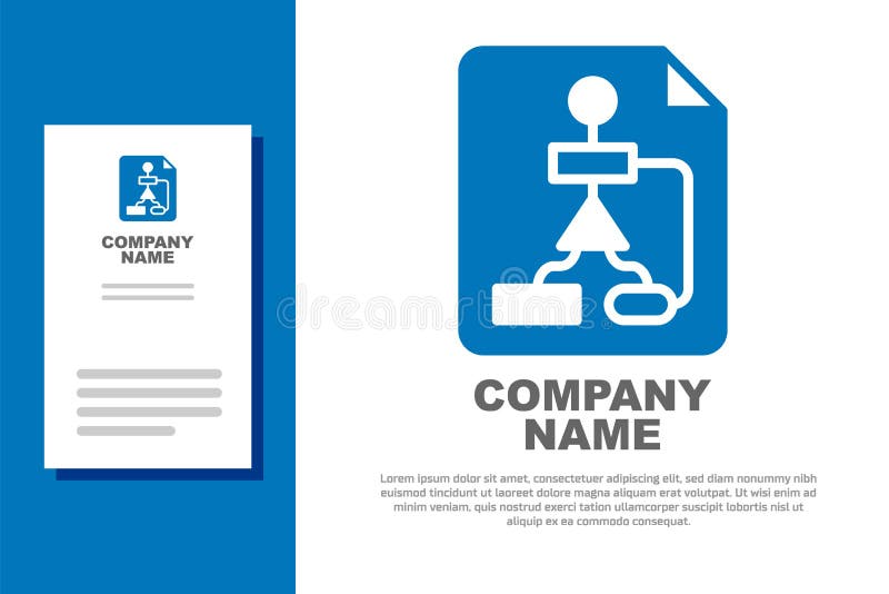 Blue Tile Flowchart for Program Design or Process Management Plan Icon ...