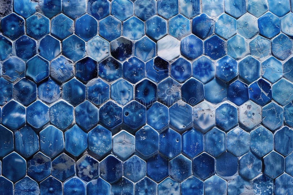 A Blue Tile Pattern with a Blue Background Stock Image - Image of ...