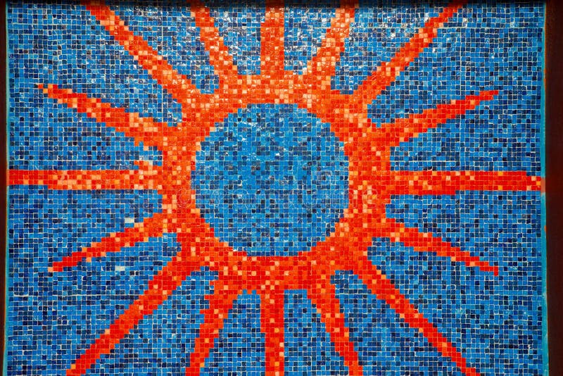 Blue Tile Textured Wall stock photo. Image of sunburst - 18464458
