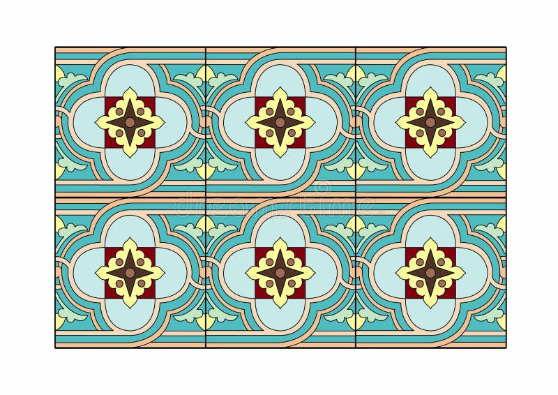 Blue tile stock vector. Illustration of pattern, cement - 99832674