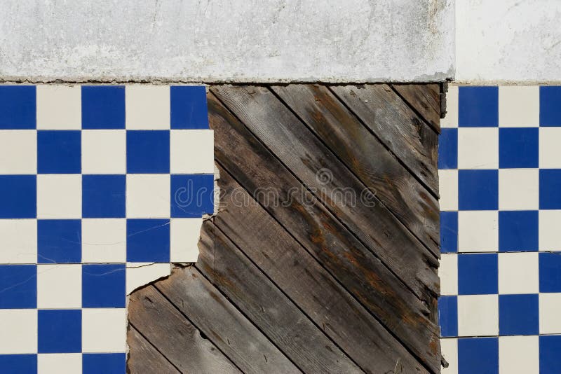 Blue Tile Wall stock image. Image of decay, ruins, weathered - 621673
