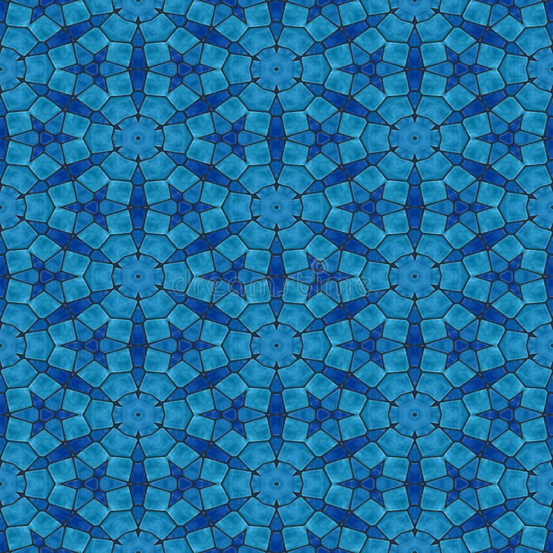 Blue Tileable Mosaic Pattern in Art Noveau Style Stock Illustration ...
