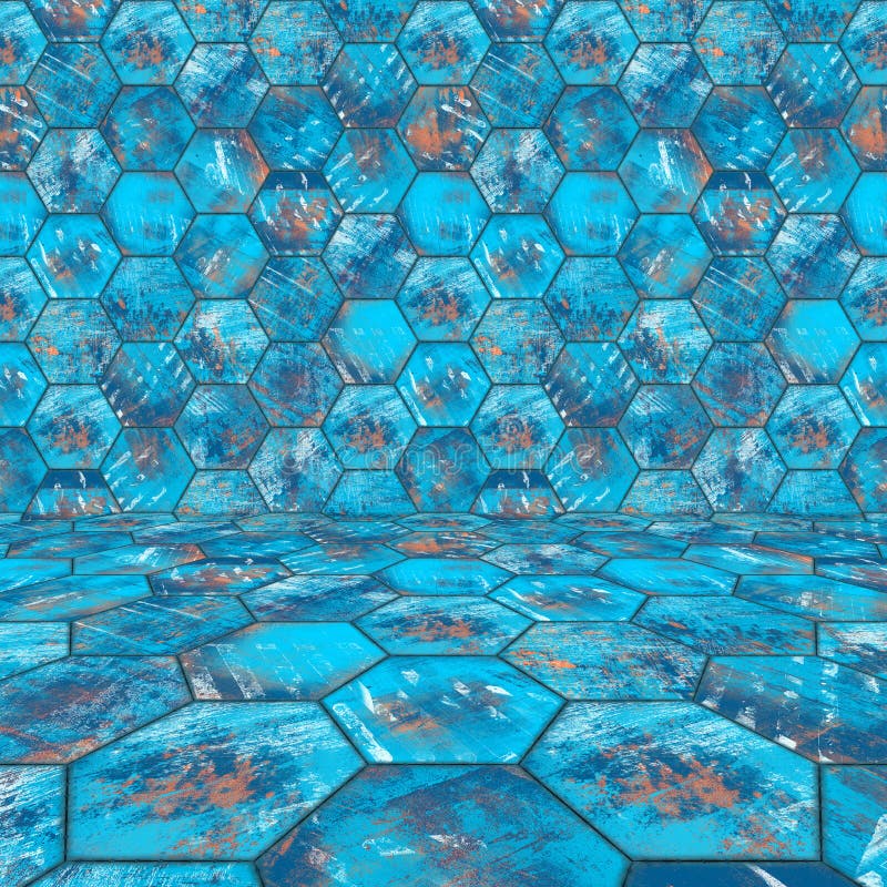 Blue Tiled Room stock photo. Image of interior, pattern - 50606064