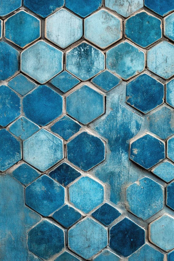 Blue Tiled Wall Close Up stock photo. Image of generated - 379496800