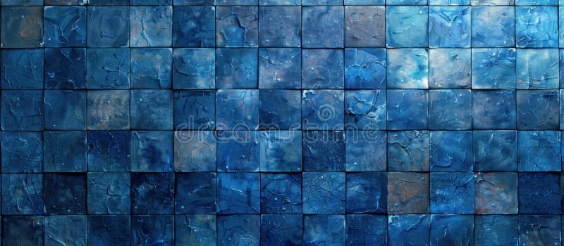 Blue Tiled Wall with Lots of Blue Tiles Stock Image - Image of blue ...