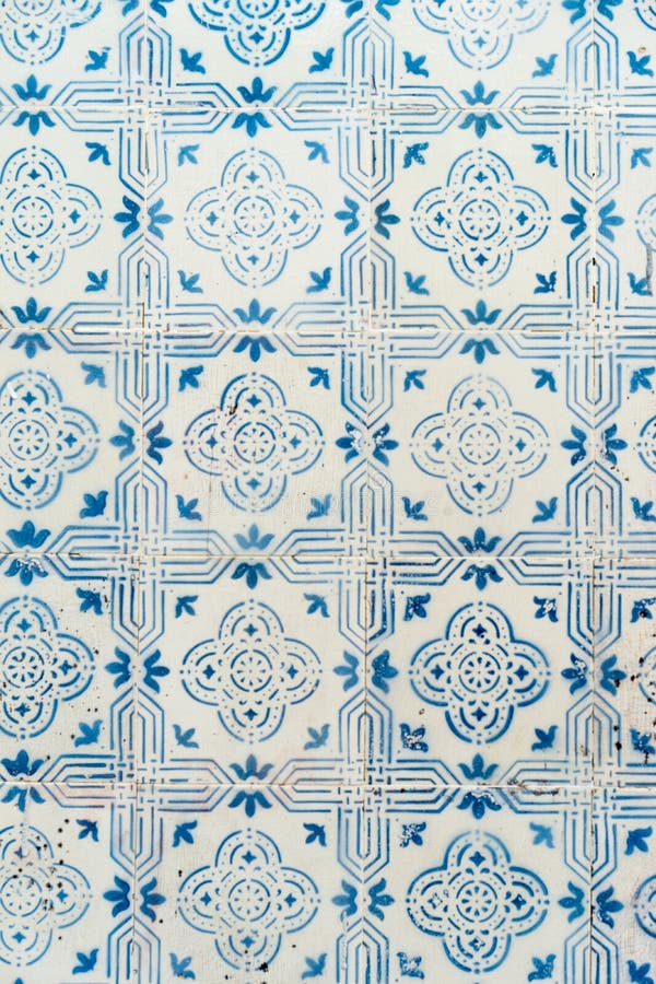 Portuguese Old Blue Tiles Detail Stock Illustration - Illustration of ...