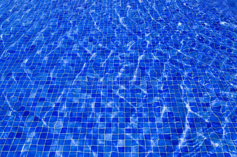 Blue Tiles Pool with Ripple Water Reflection . Stock Image - Image of ...