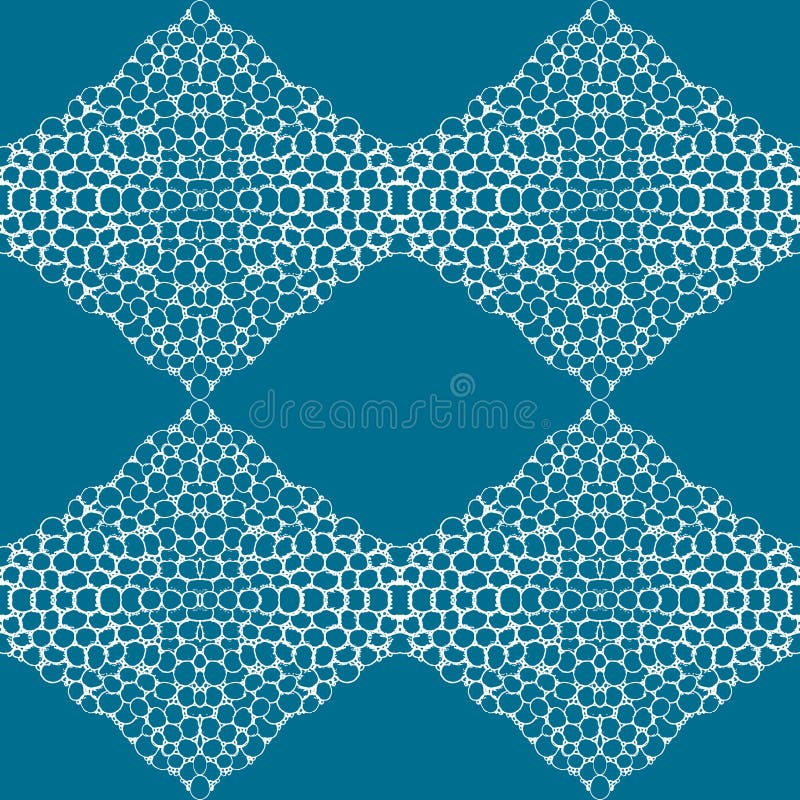 Blue Tiles with Seamless Pattern. Vector Illustration. Drawing by Hand ...