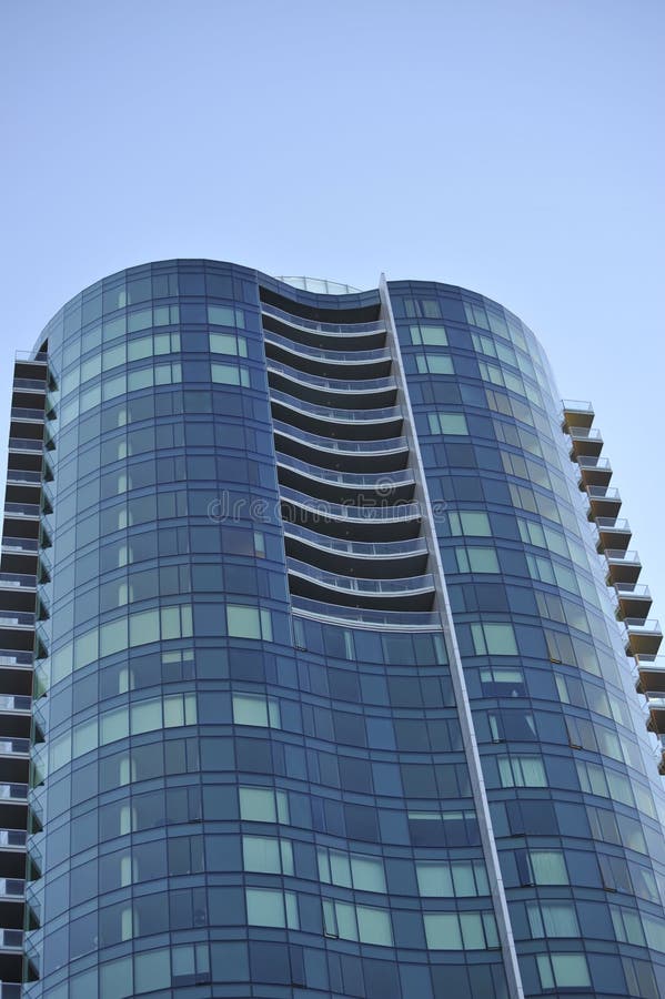 Blue Tinged Glass Skyscraper Stock Image - Image of clean, building ...