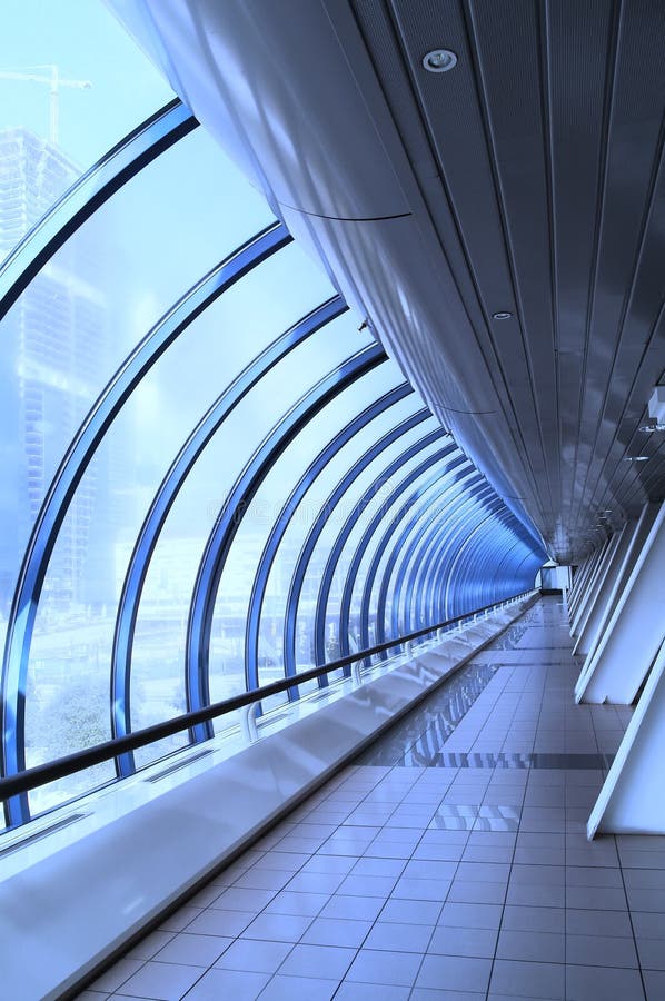 Glass corridor stock image. Image of city, clean, construction - 5129997