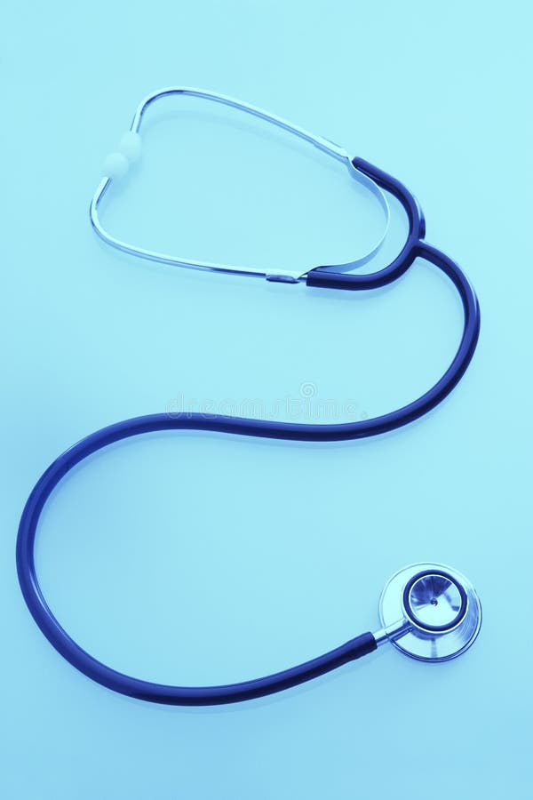 Blue Tinted View of Stethoscope Stock Photo - Image of space, copy ...