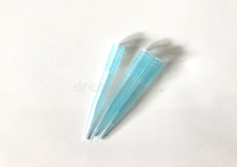 Blue Tips for Transfering Sample in Laboratory Stock Image - Image of ...