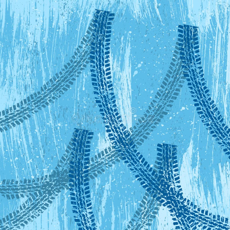 Blue Tire Tracks Background Stock Vector - Illustration of black ...
