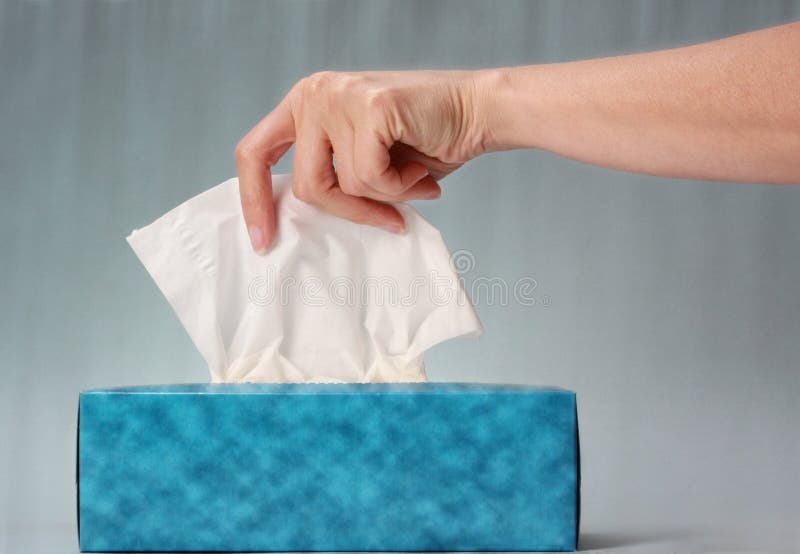 Female Hand Taking A Tissue From A Box Stock Image - Image of well ...