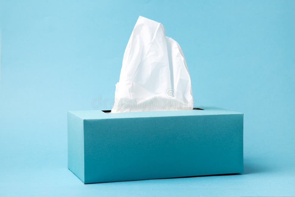 Blue Tissue Box on a Blue Background Stock Photo - Image of facial ...