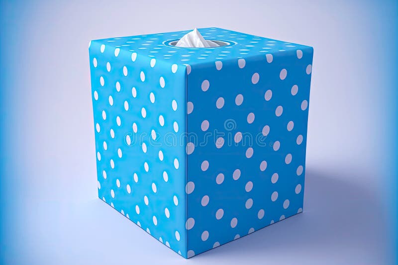 Blue Tissue Box with Convex Pattern on Blue Background Stock ...