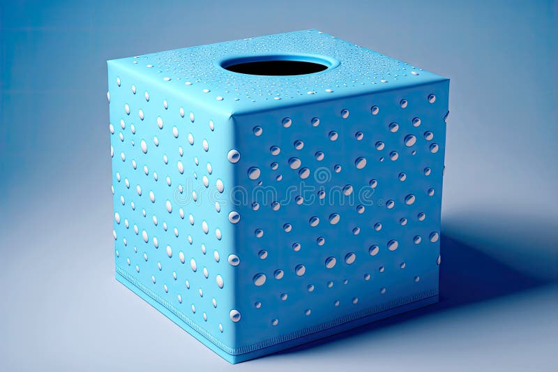 Blue Tissue Box with Dot Pattern on Blue Background Stock Illustration ...