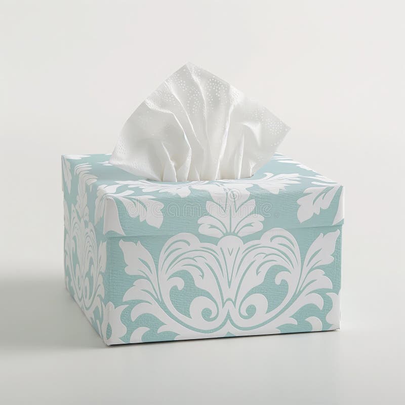 Elegant White Tissue Box Blue Floral Pattern Design Stock Photos - Free ...