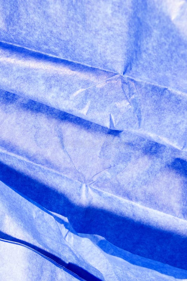 Blue Tissue paper stock photo. Image of crumpled, craft - 90254460