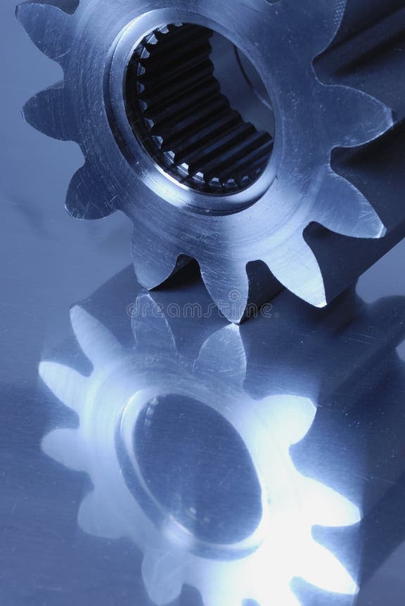 Blue titanium gear parts stock photo. Image of precision - 1629426