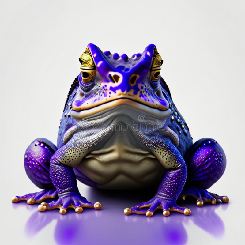 Blue Toad on a White Background. 3d Rendering, 3d Illustration Stock ...