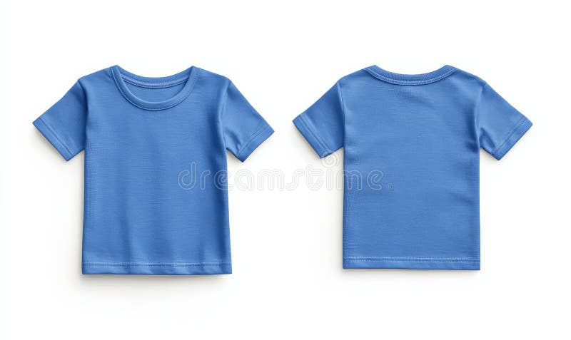 Blue Toddler T-shirt Front and Back Views on a White Background Stock ...