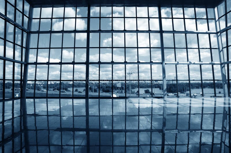 Blue Toned Building Interior Stock Image - Image of steel, wall: 10893011