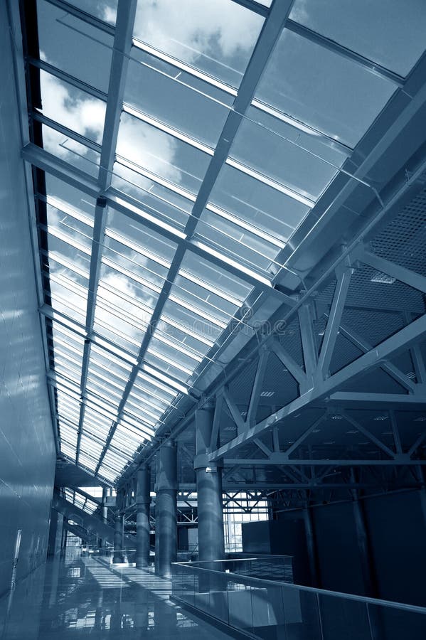 Blue Toned Building Interior Stock Photo - Image of interior ...