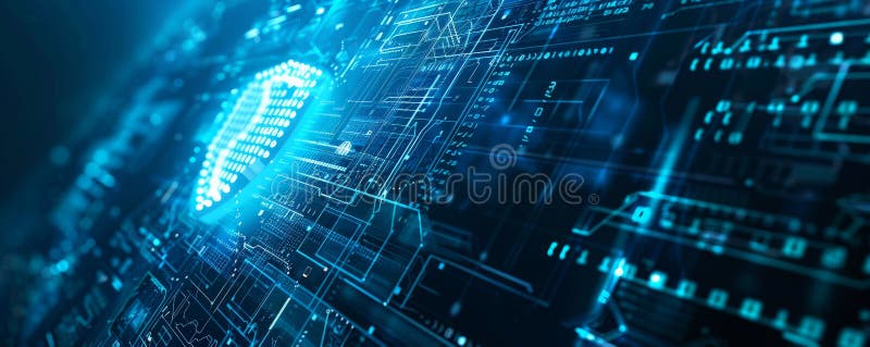 Blue-toned Cyber Security Background with a Digital Shield, Binary Code ...