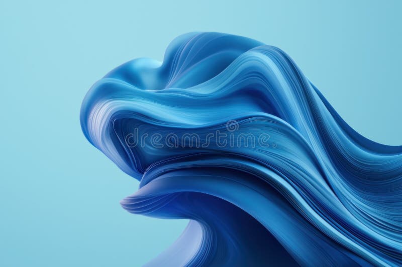 Blue Toned Minimalist Abstract Design with Sweeping Curves Evokes ...
