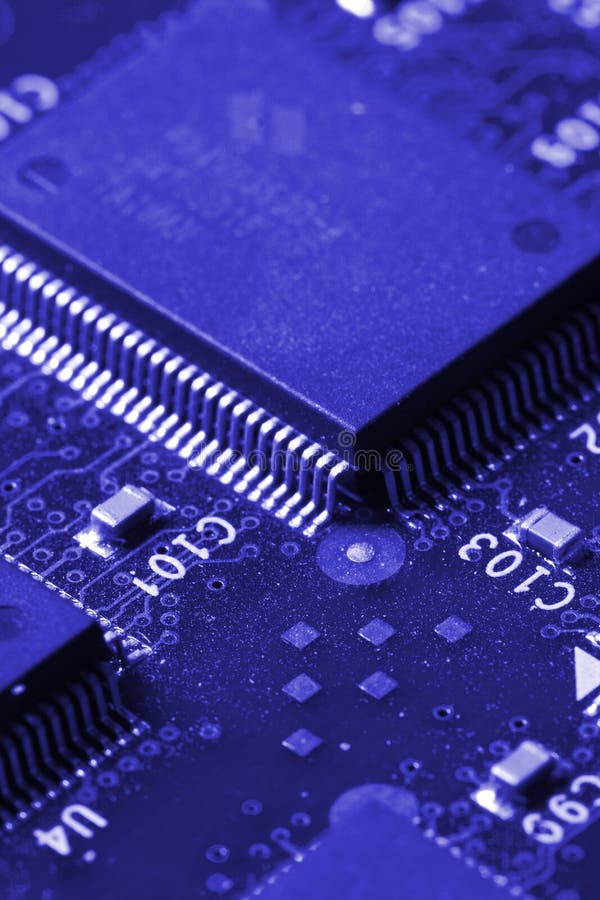Blue circuit board stock image. Image of data, connecting - 4170991