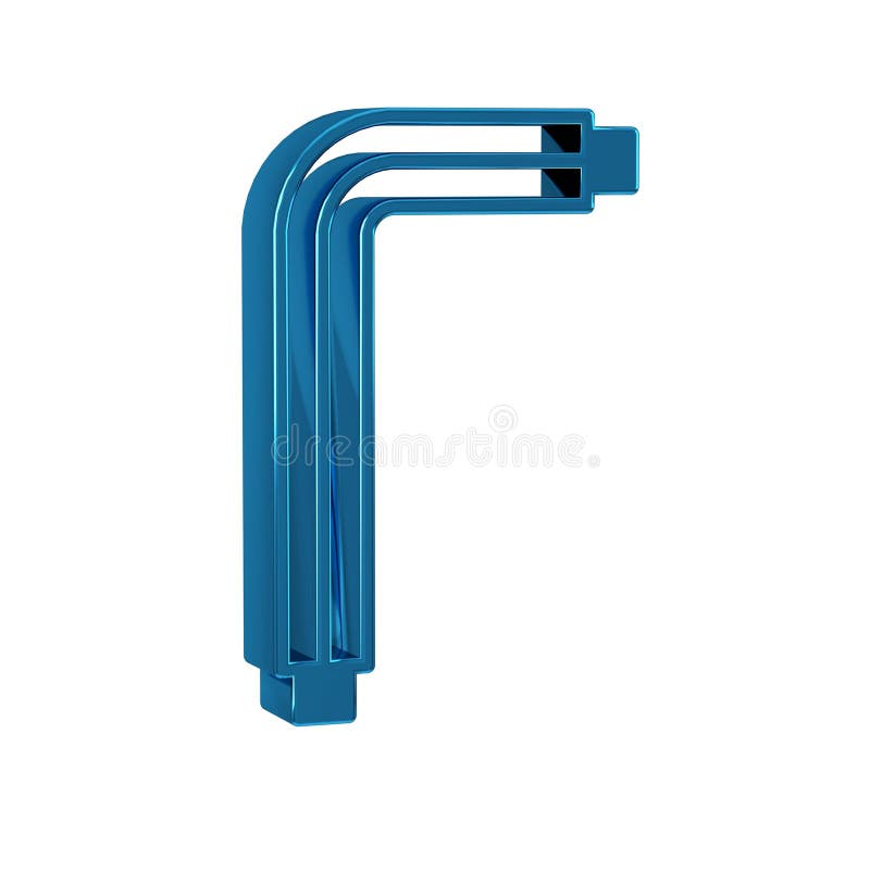 Blue Tool Allen Keys Icon Isolated on Transparent Background. Stock ...