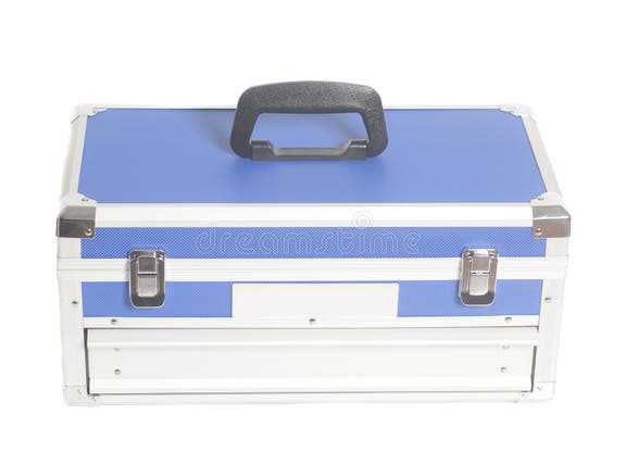 Blue Tool Box stock photo. Image of hardware, toolbox - 113164174