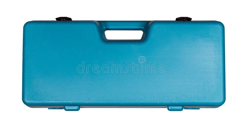 Blue Tool Case Isolated on White Background. Stock Image - Image of ...