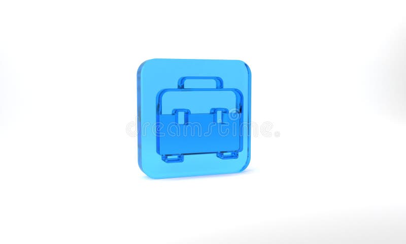 Blue Toolbox Icon Isolated on Grey Background. Tool Box Sign. Glass ...