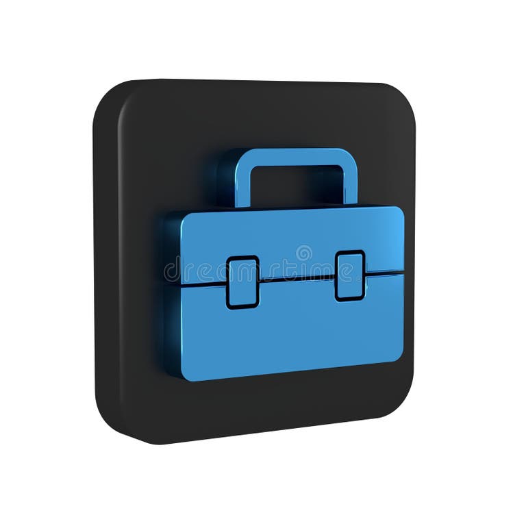 Blue Toolbox Icon Isolated on Transparent Background. Tool Box Sign ...
