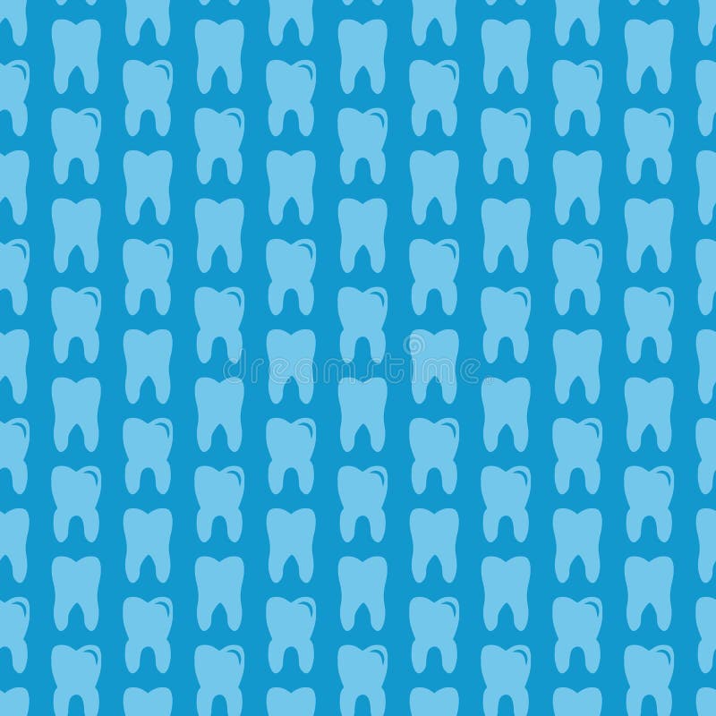Blue Tooth Dental Seamless Pattern Design Stock Vector - Illustration ...