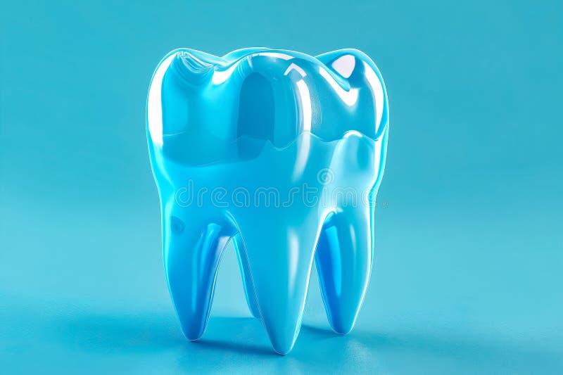 Blue Tooth on Light Blue Background. Generative AI Stock Image - Image ...