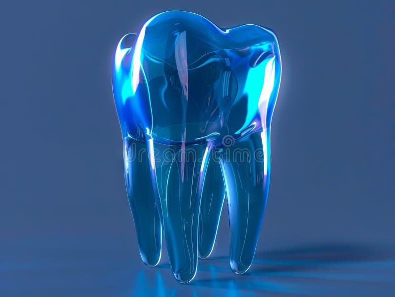 A Blue Tooth is Shown on a Dark Background Stock Image - Image of glow ...