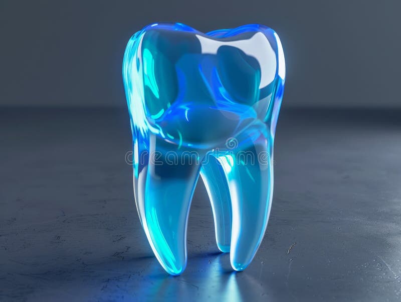 A Blue Tooth is Shown on a Table Stock Image - Image of mouth, glow ...