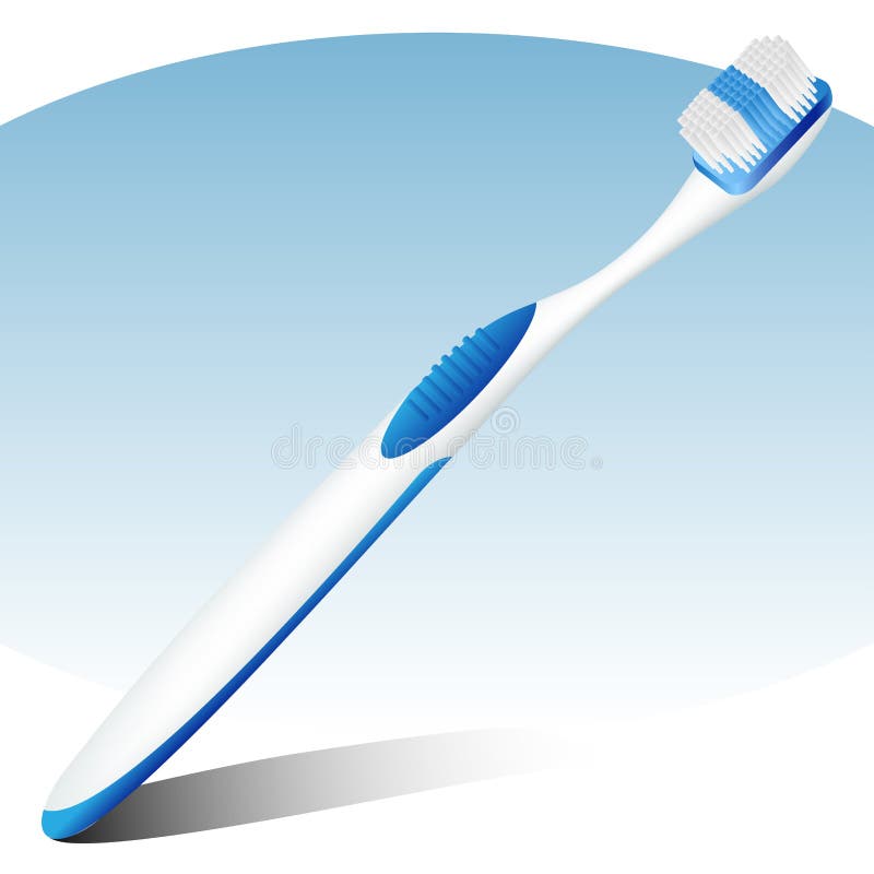 Blue toothbrush stock vector. Illustration of face, plastic - 30018900