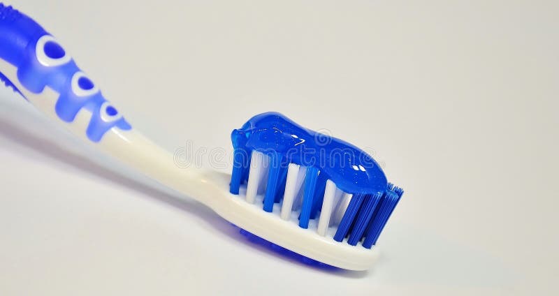 Blue Toothbrush with a Blue Toothpaste Stock Image - Image of healthy ...